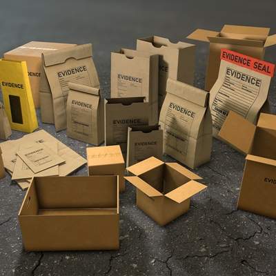 Crime Scenes: Evidence Packages and Boxes - 3D Model by Game-Ready Studios