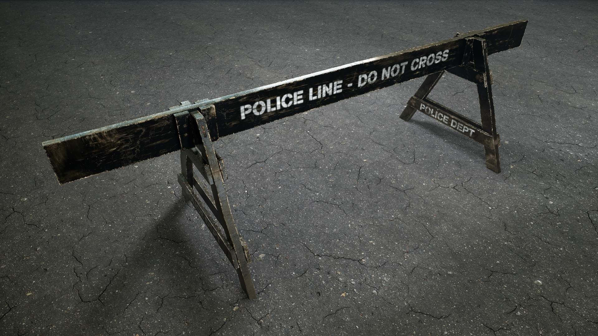 Crime Scenes: Wooden Police Barrier - 3D Model by Game-Ready Studios