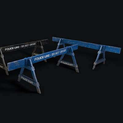 Crime Scenes: Wooden Police Barrier - 3D Model by Game-Ready Studios