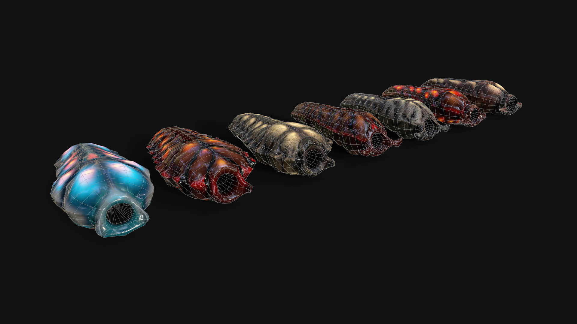 Mobile Leeches Collection - 3D Model by Game-Ready Studios