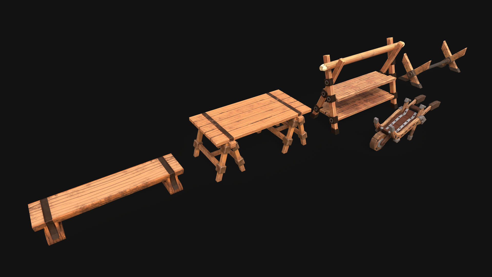 Mobile Village Props - 3D Model by Game-Ready Studios