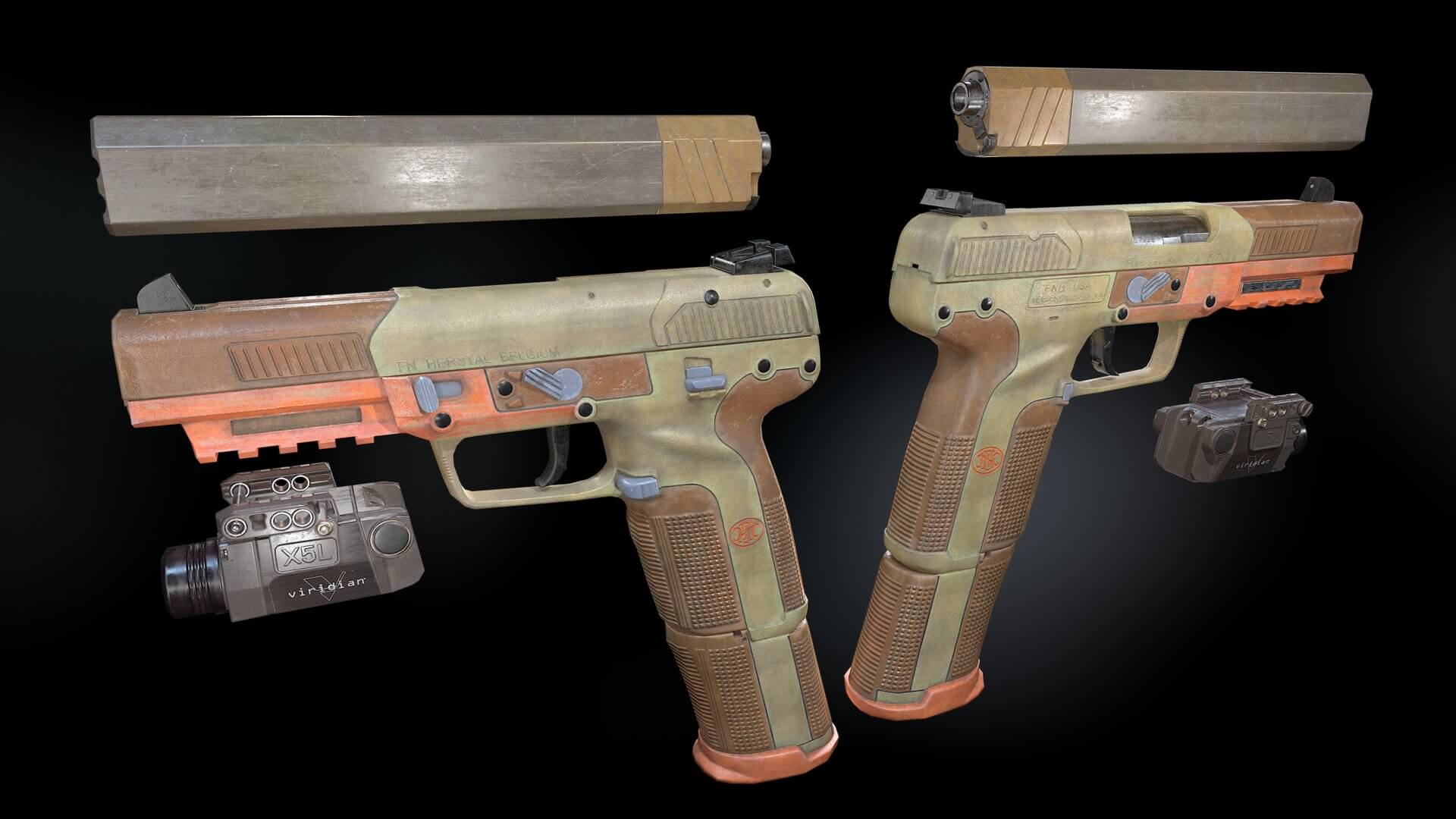 FN Five-seveN Gun 3D Model by GameArt