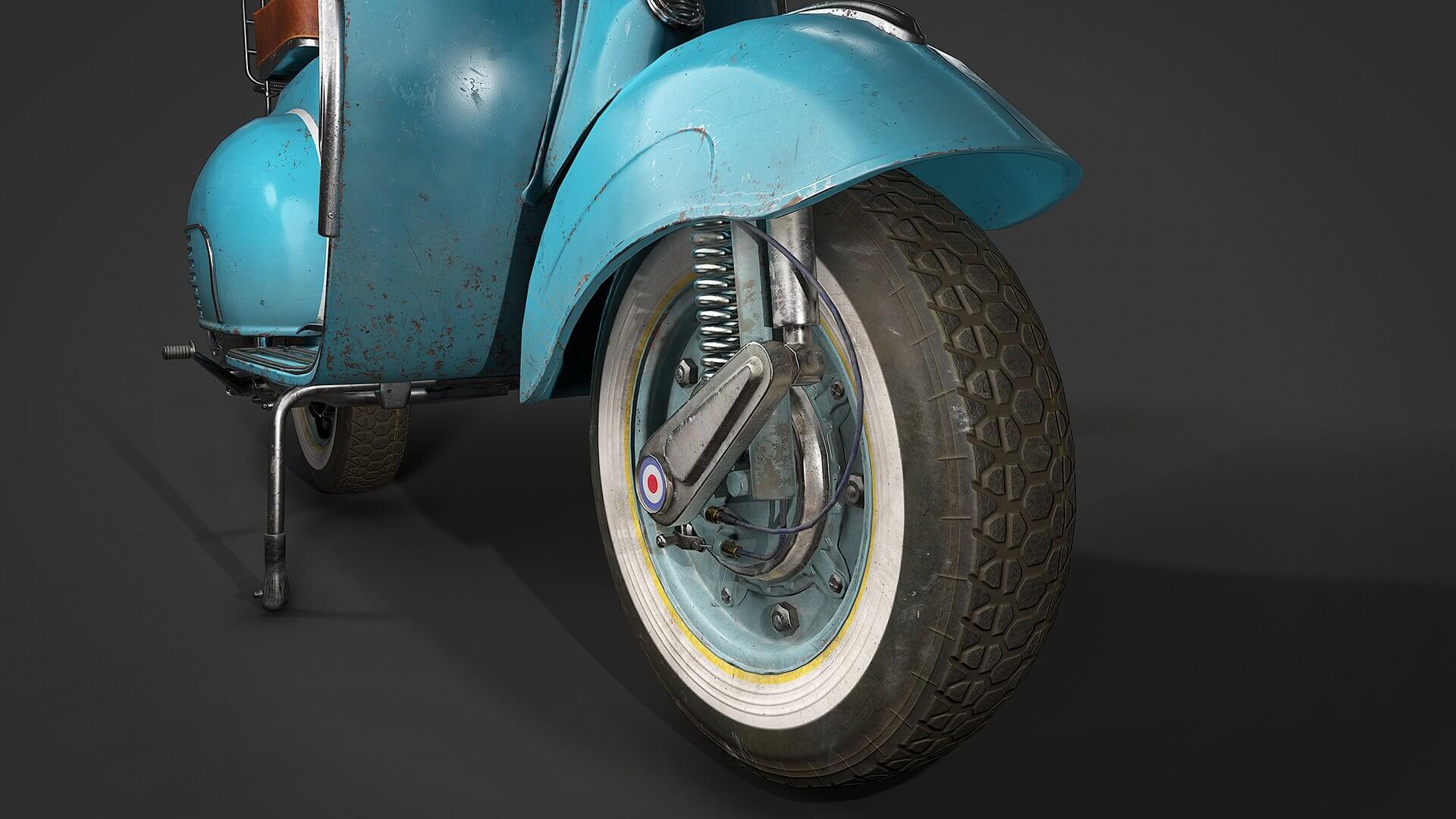 Vespa Vintage Scooter - 3D Model by GameArt