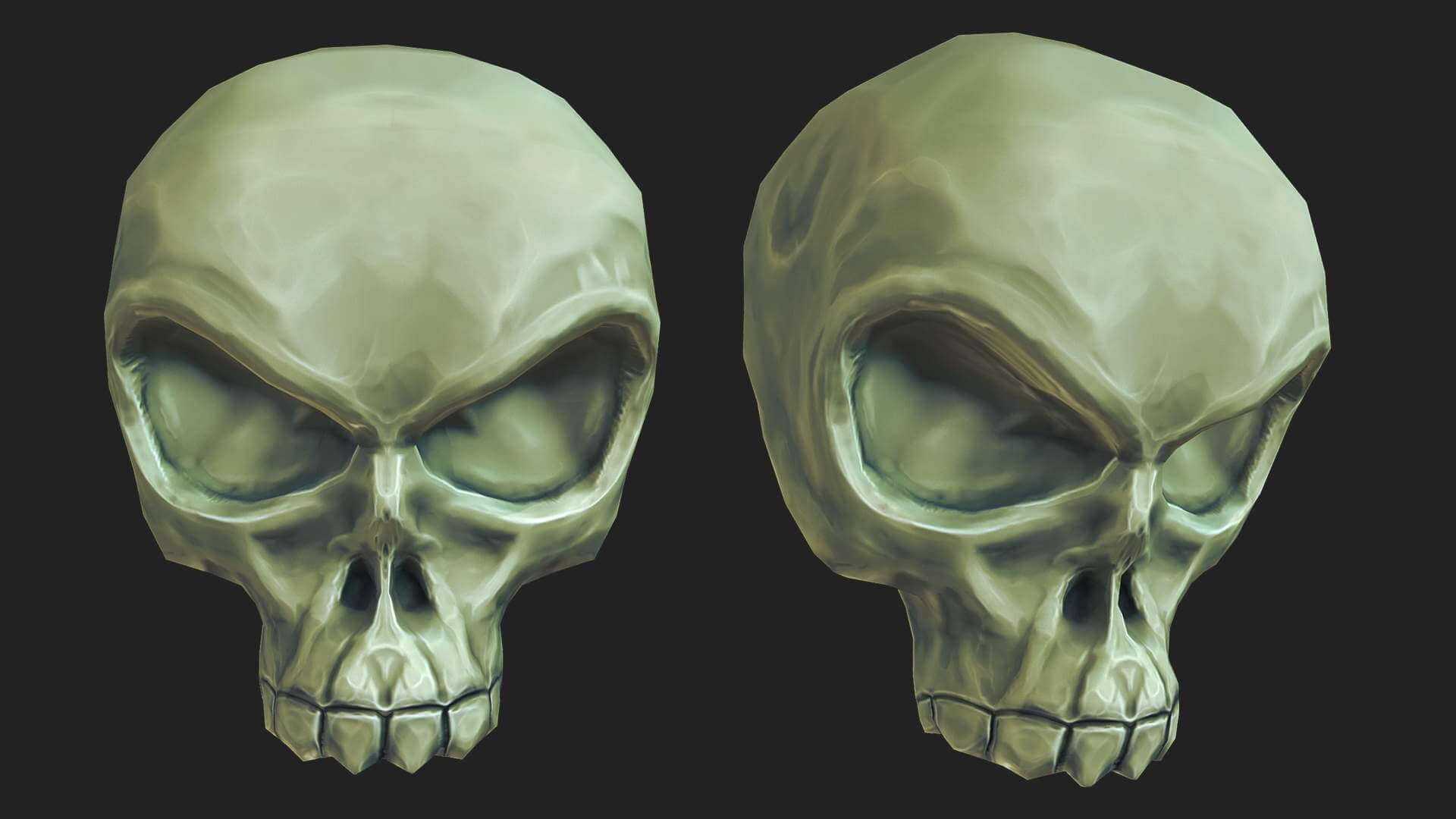 Stylized Humanoid Skull - 3D Model by GamePoly