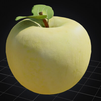 Medium White Apple - 3D Model by GAVRAM