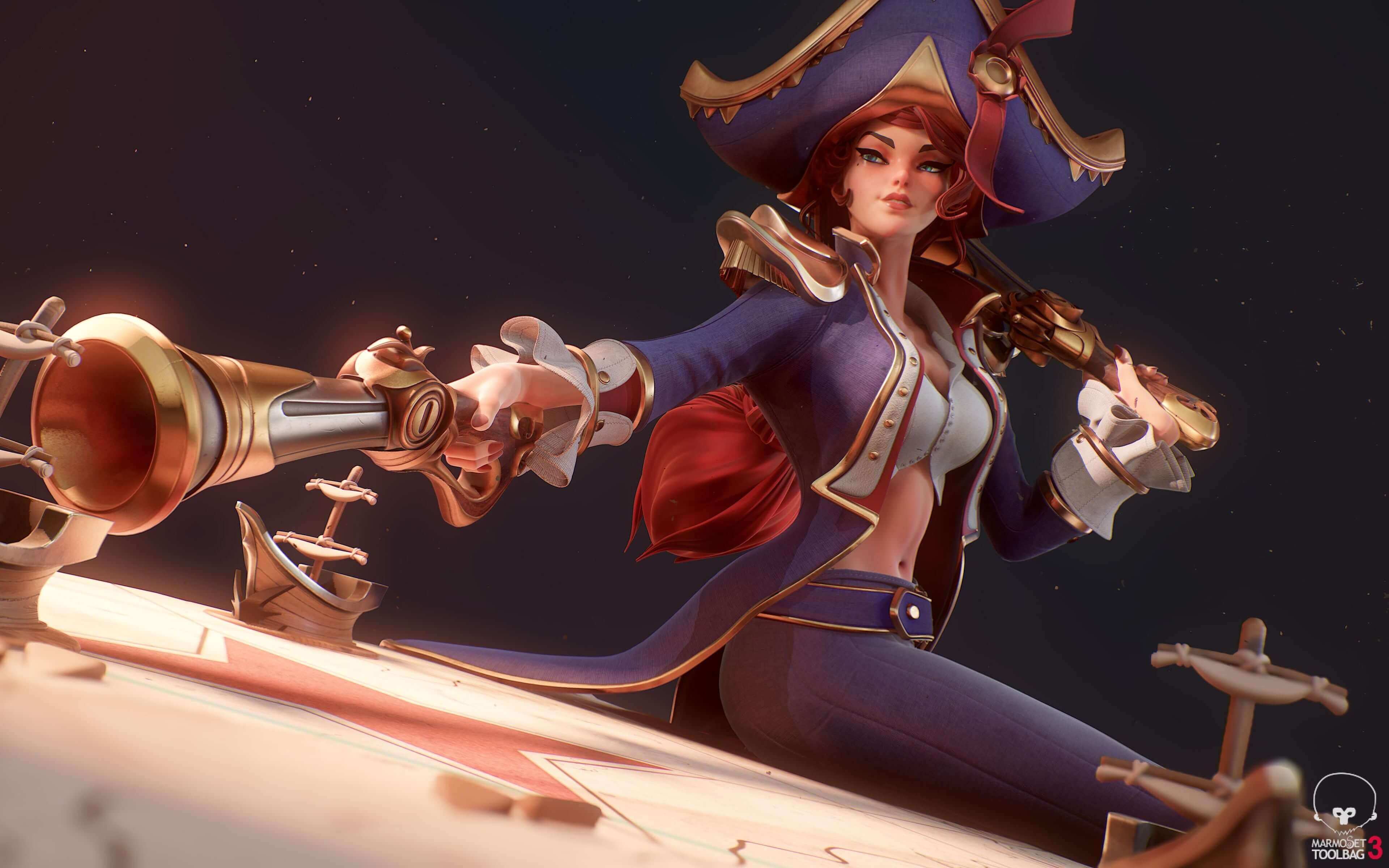 Miss Fortune 3D Desktop HD Wallpaper