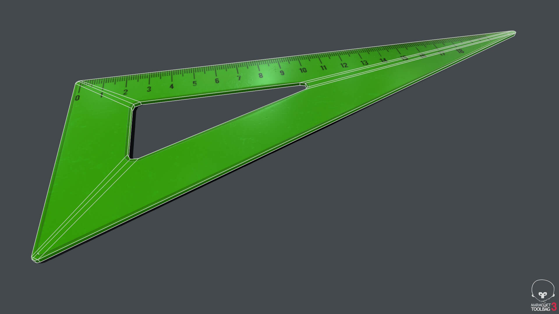 Triangular Plastic Ruler - 3D Model by GEAR