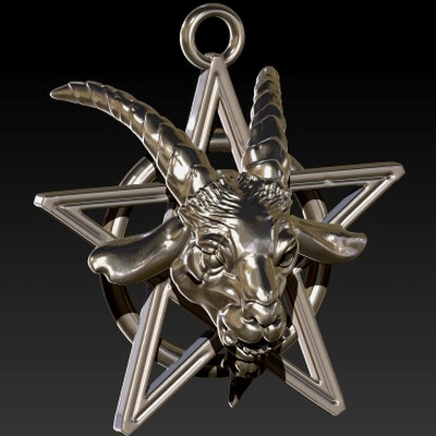 Baphomet Pendant 2 - 3D Model by Gecko3D