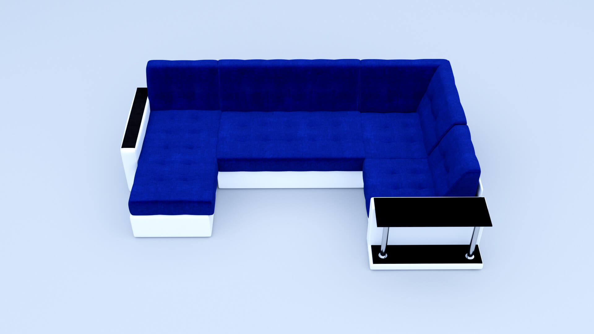 Big Long Blue Sofa - 3D Model by Gedeon