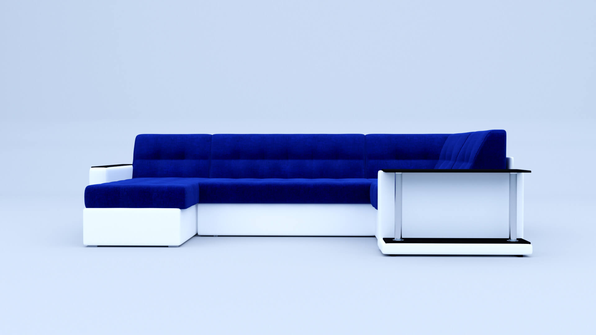 Big Long Blue Sofa - 3D Model by Gedeon