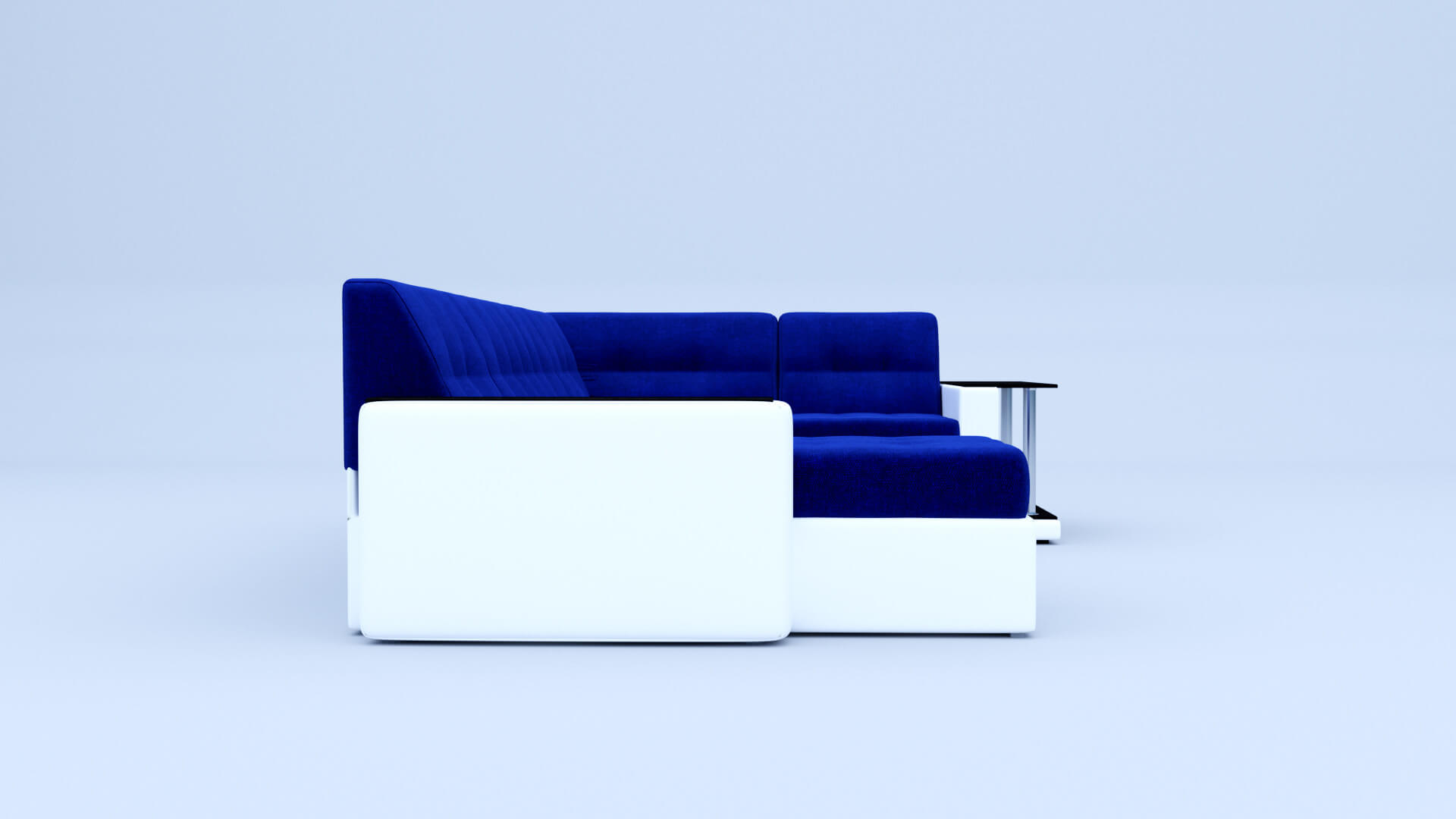 Big Long Blue Sofa - 3D Model by Gedeon