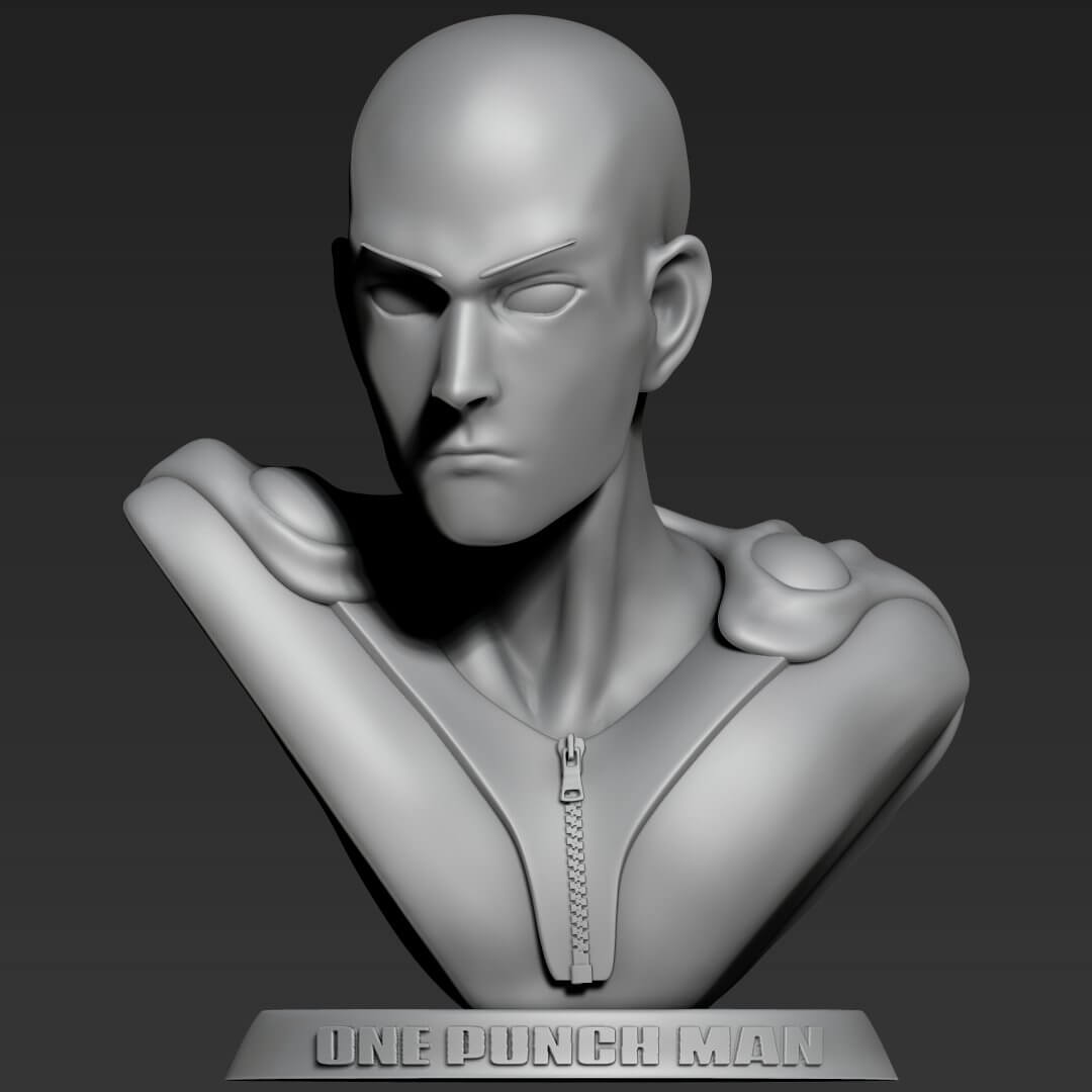 Bust of Saitama from One-Punch Man 3D Model by GenaSabrodil