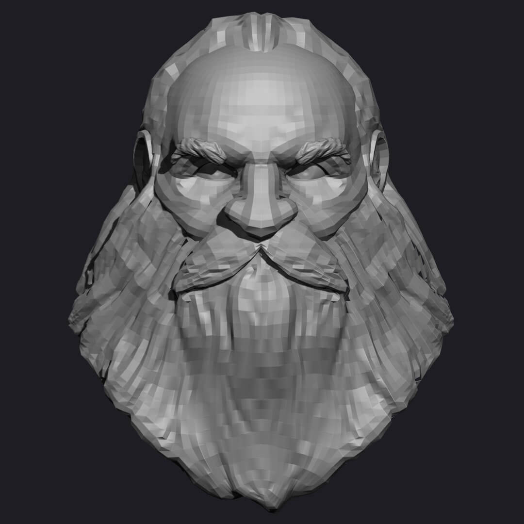 Dwarf Head - 3D Model by GenaSabrodil