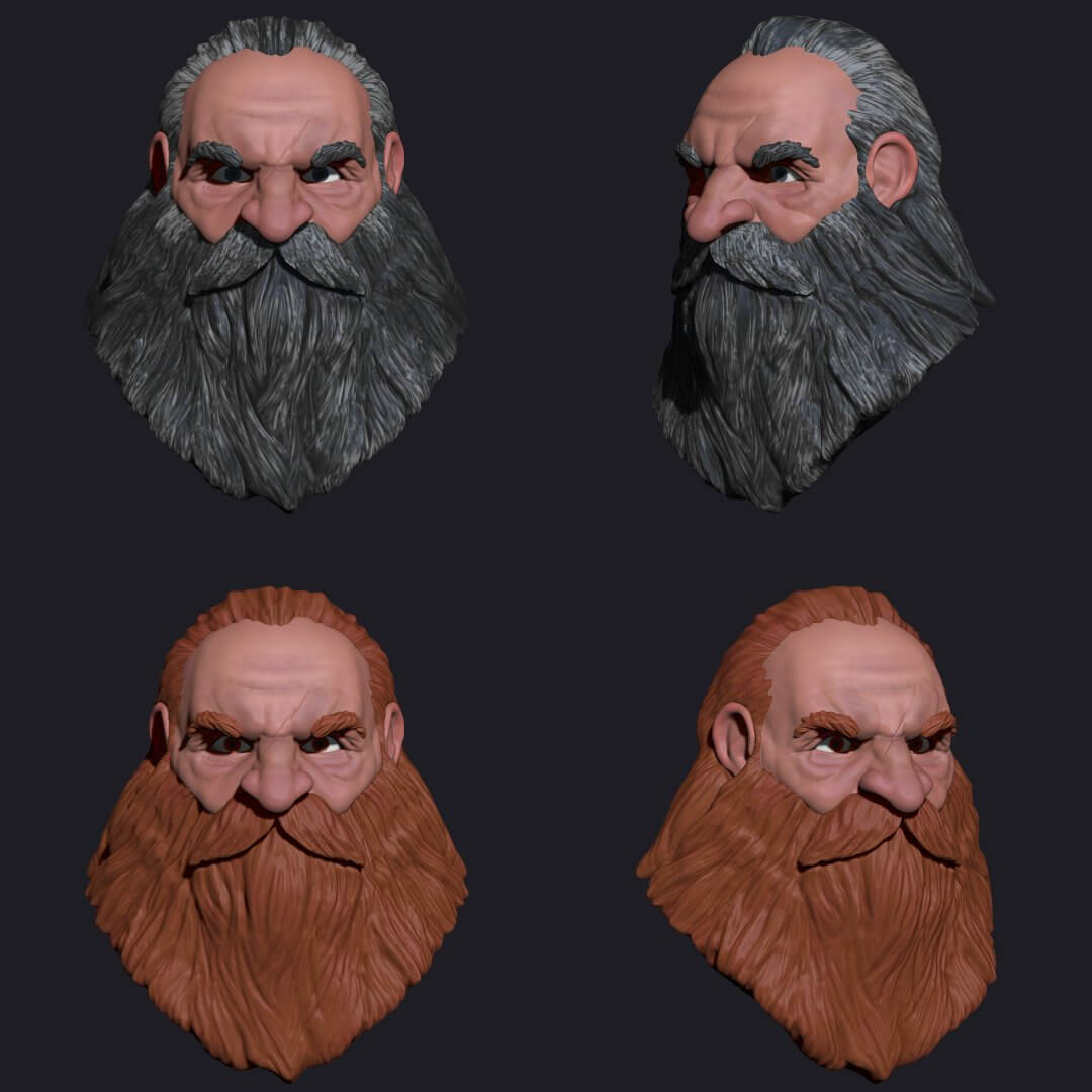 Dwarf Head - 3D Model by GenaSabrodil