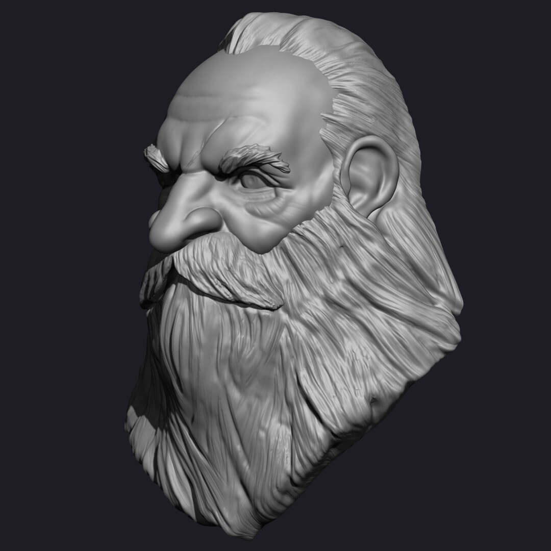 Dwarf Head - 3D Model by GenaSabrodil