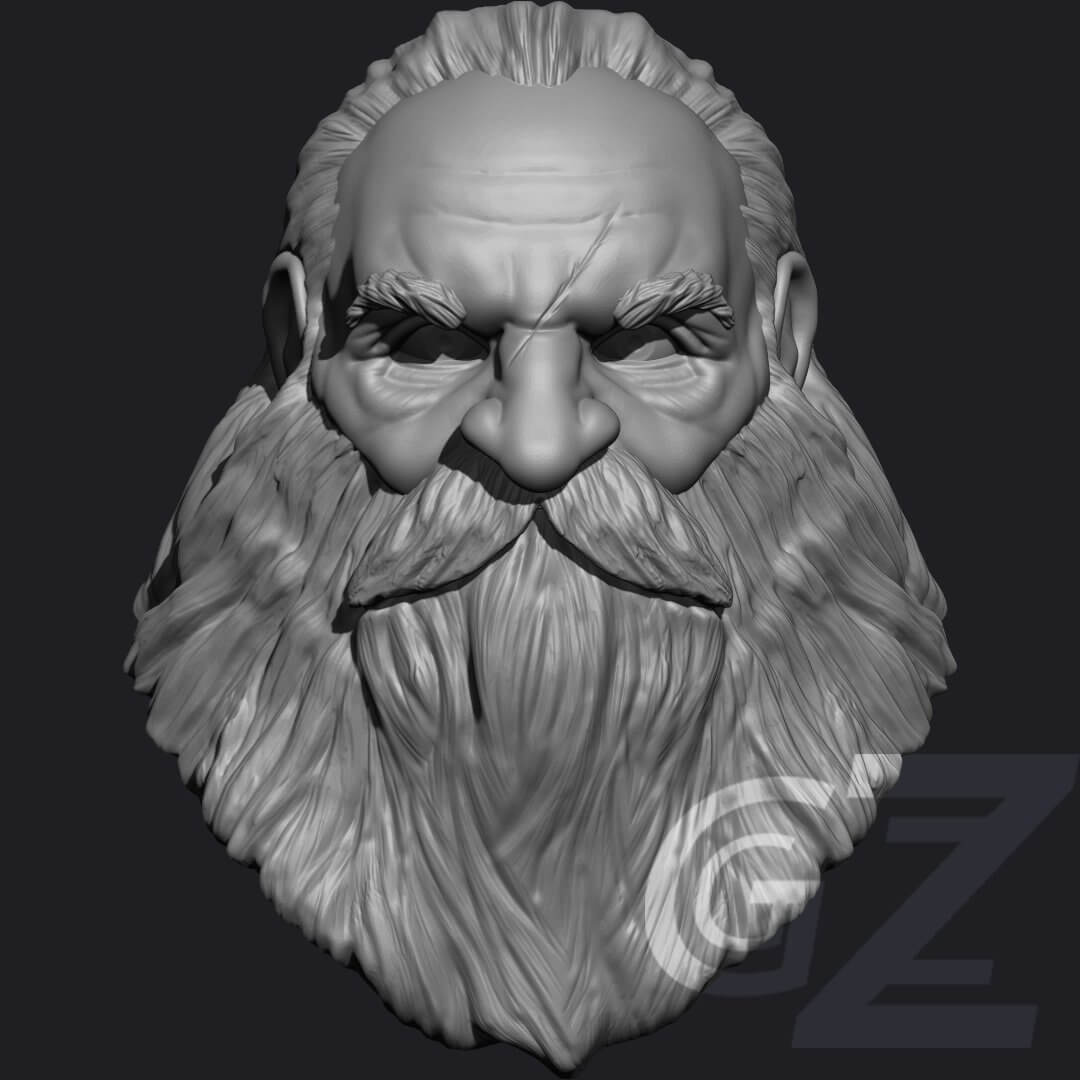 Dwarf Head - 3D Model by GenaSabrodil