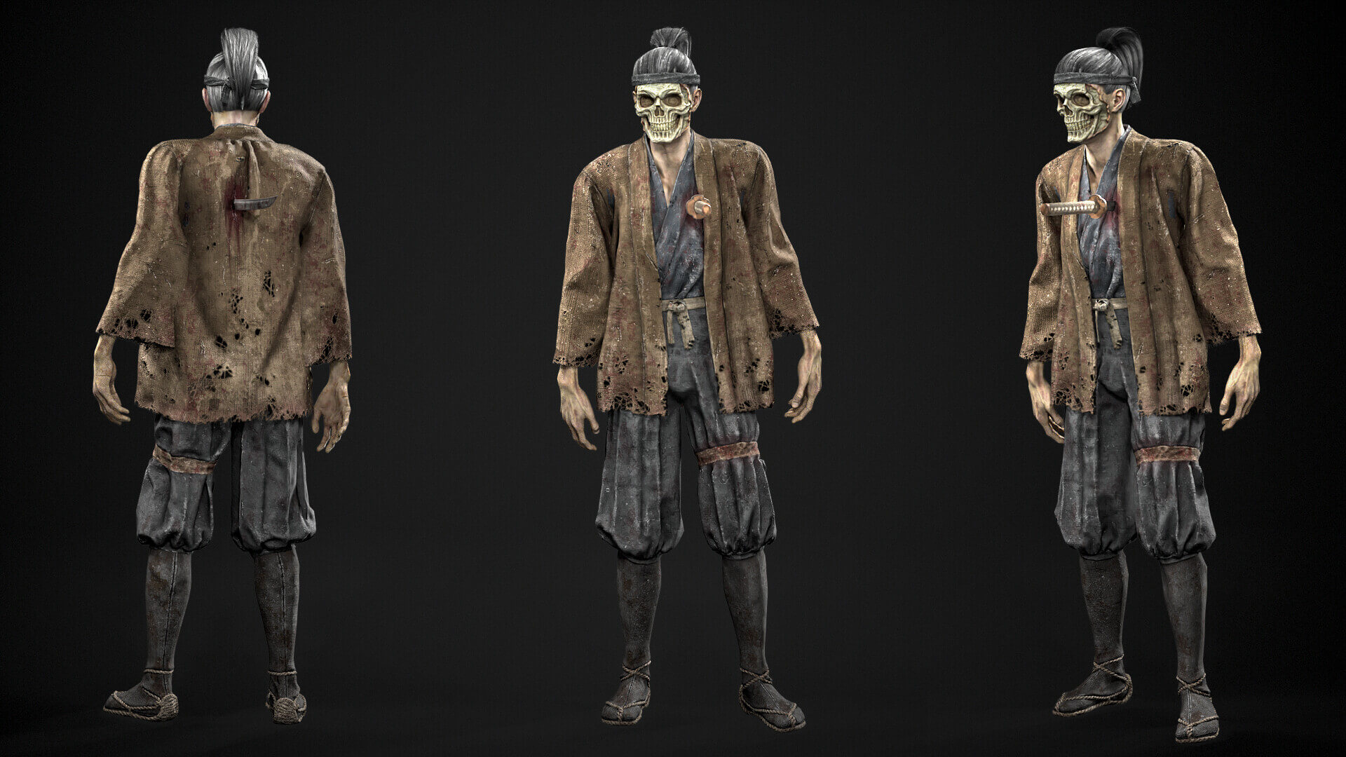 Undead Ronin 3D Render, Digital Art by GenaSabrodil