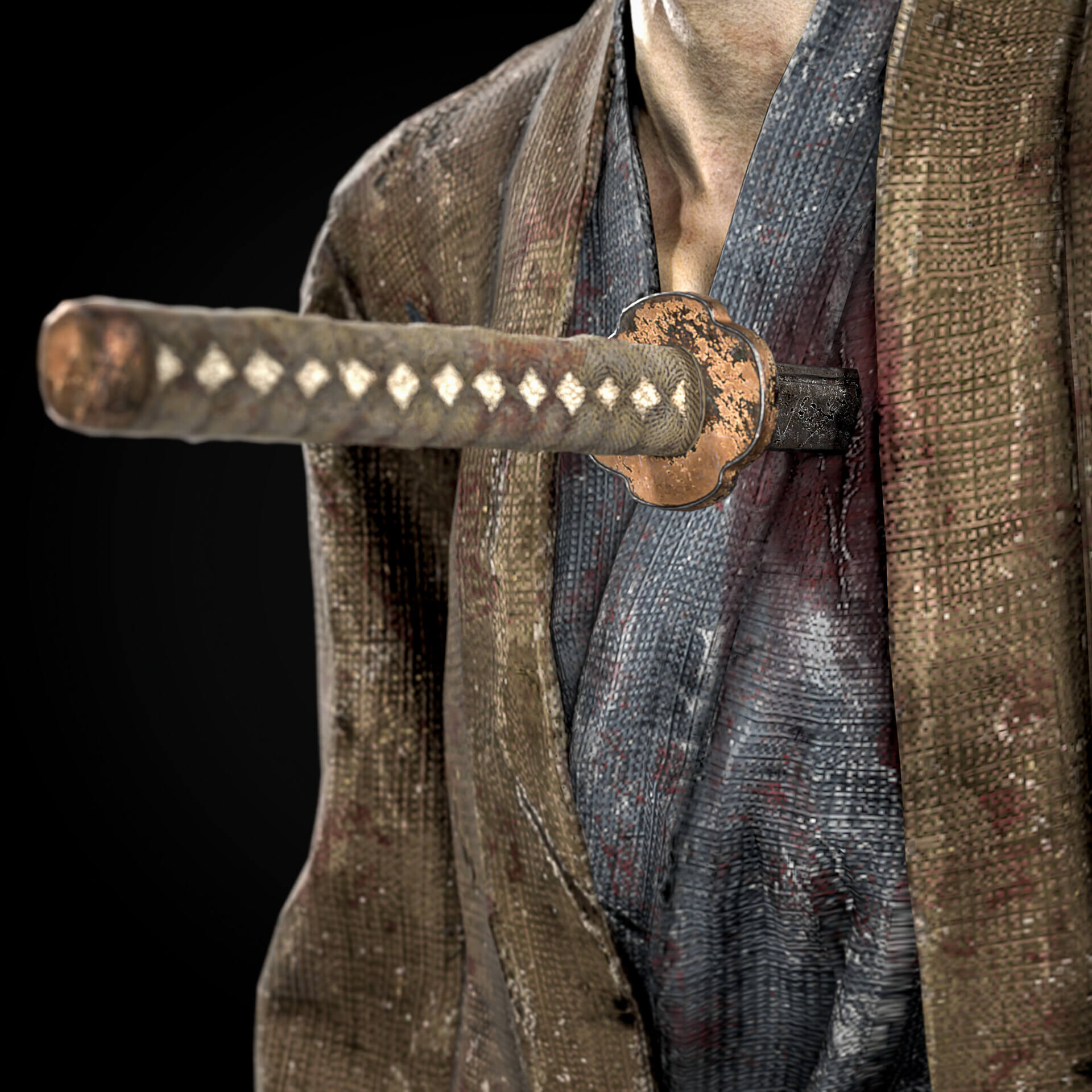 Undead Ronin 3D Render, Digital Art by GenaSabrodil