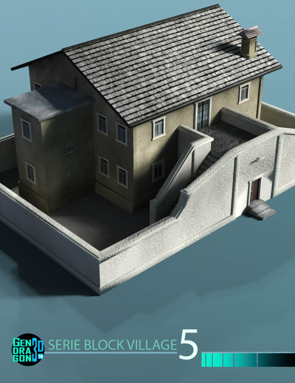 Block Village 5 - Free 3D Model by gendragon3d