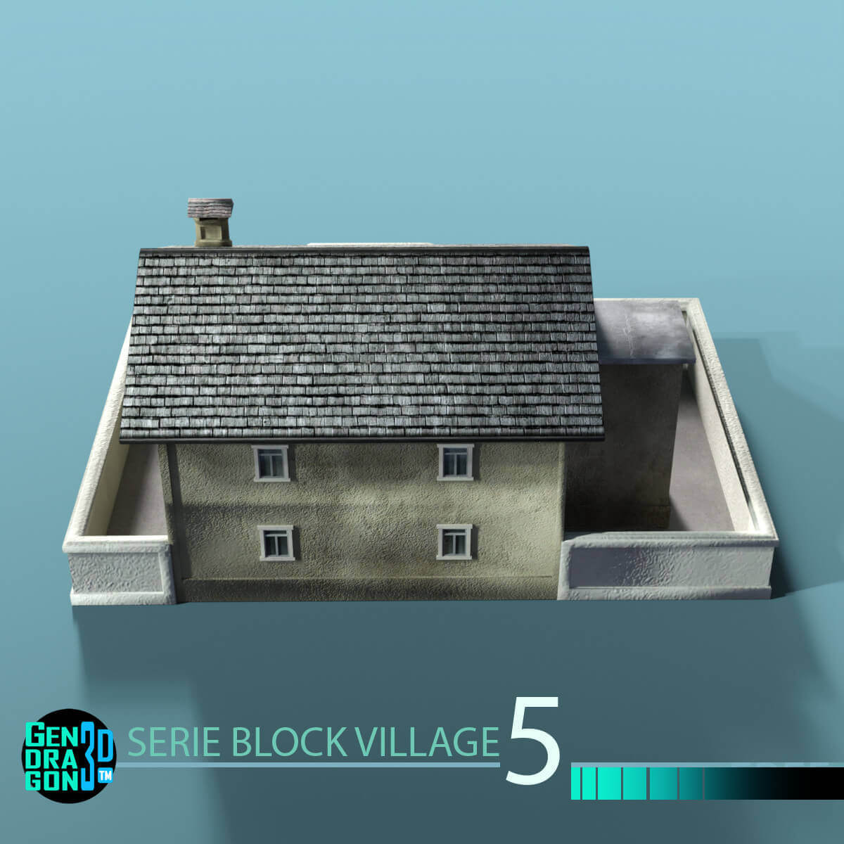 Block Village 5 - Free 3D Model by gendragon3d