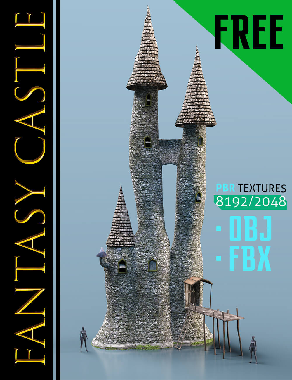 Fantasy Castle - Free 3D Model by gendragon3d