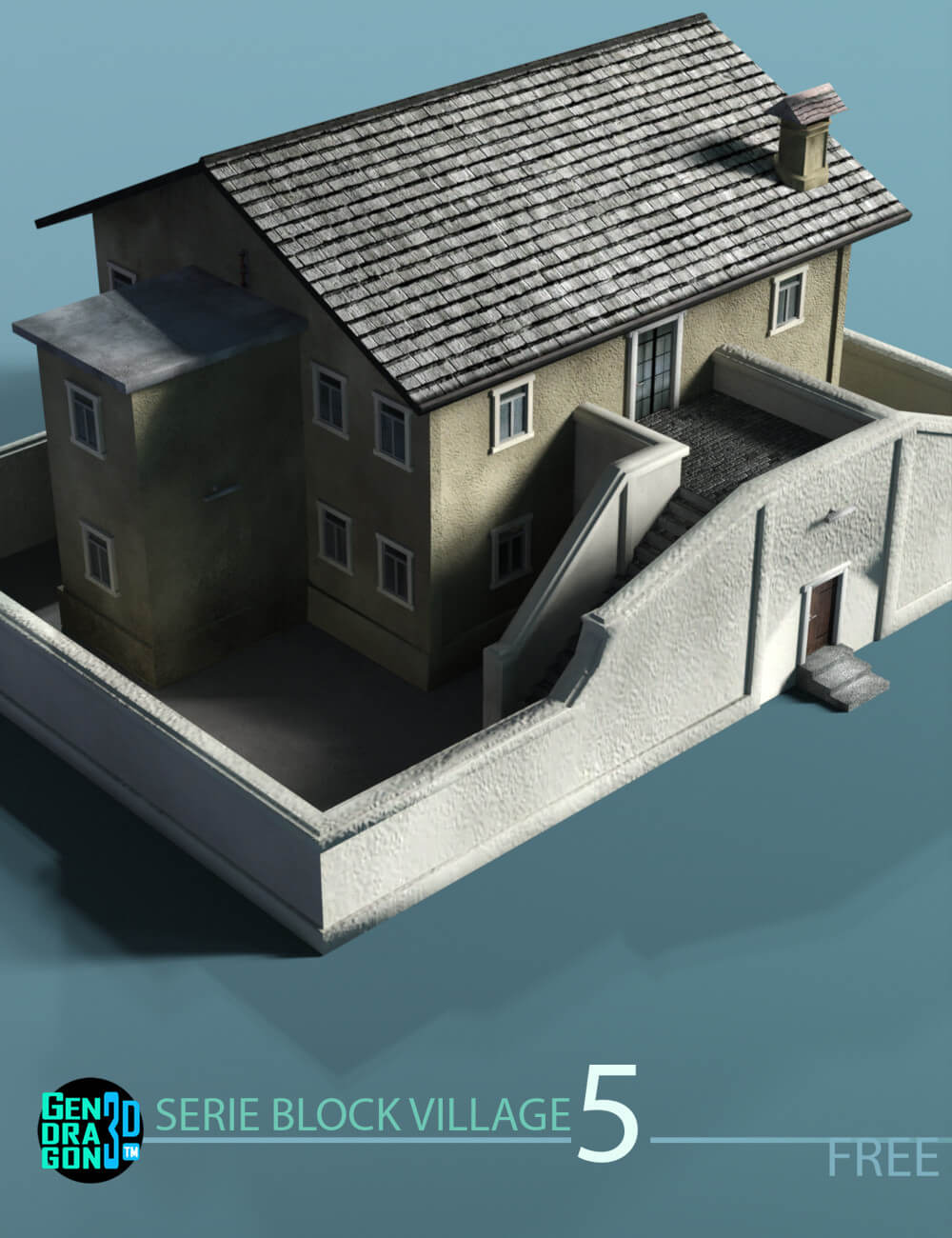 Block Village 5 - 3D Model - Free 3D Render by gendragon3d