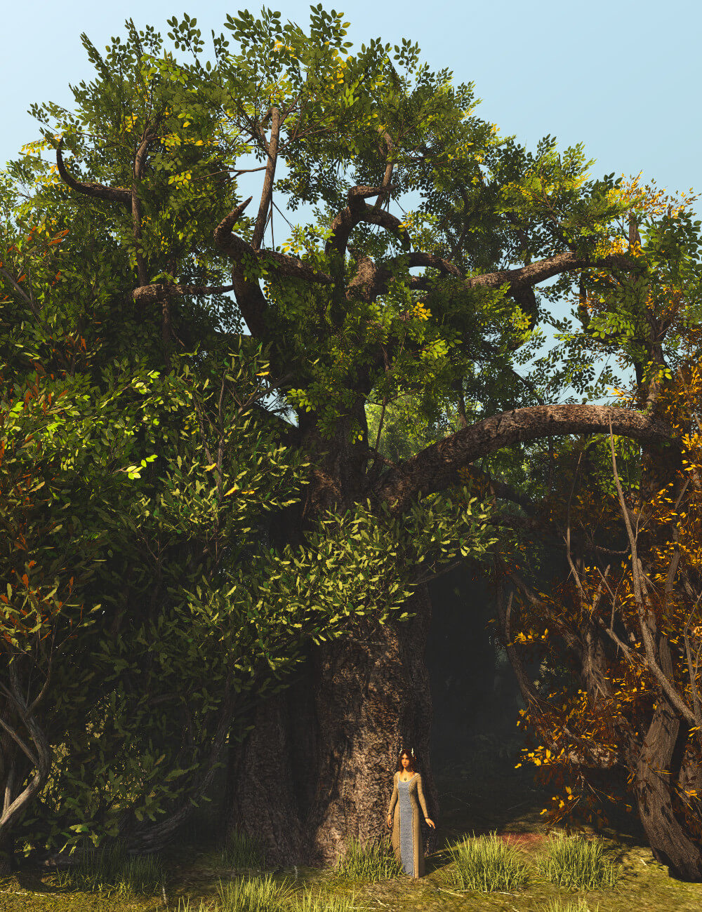 Hybrid Celtic Trees 3D Render, Digital Art by gendragon3d