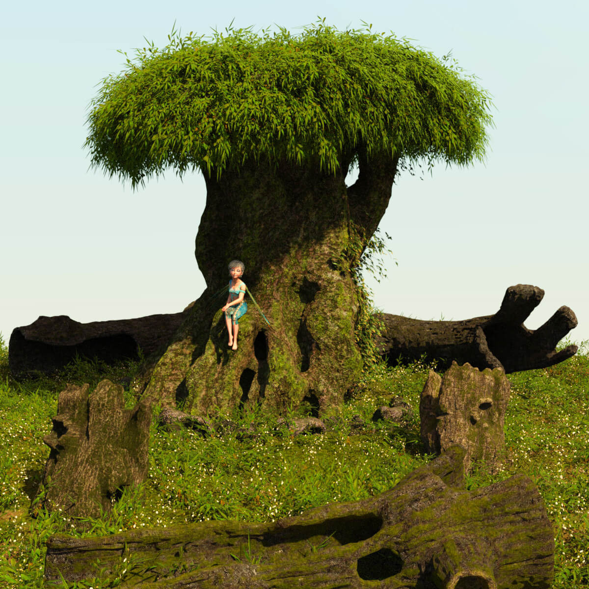 Props and Fantastic Trees 3D Render, Digital Art by gendragon3d