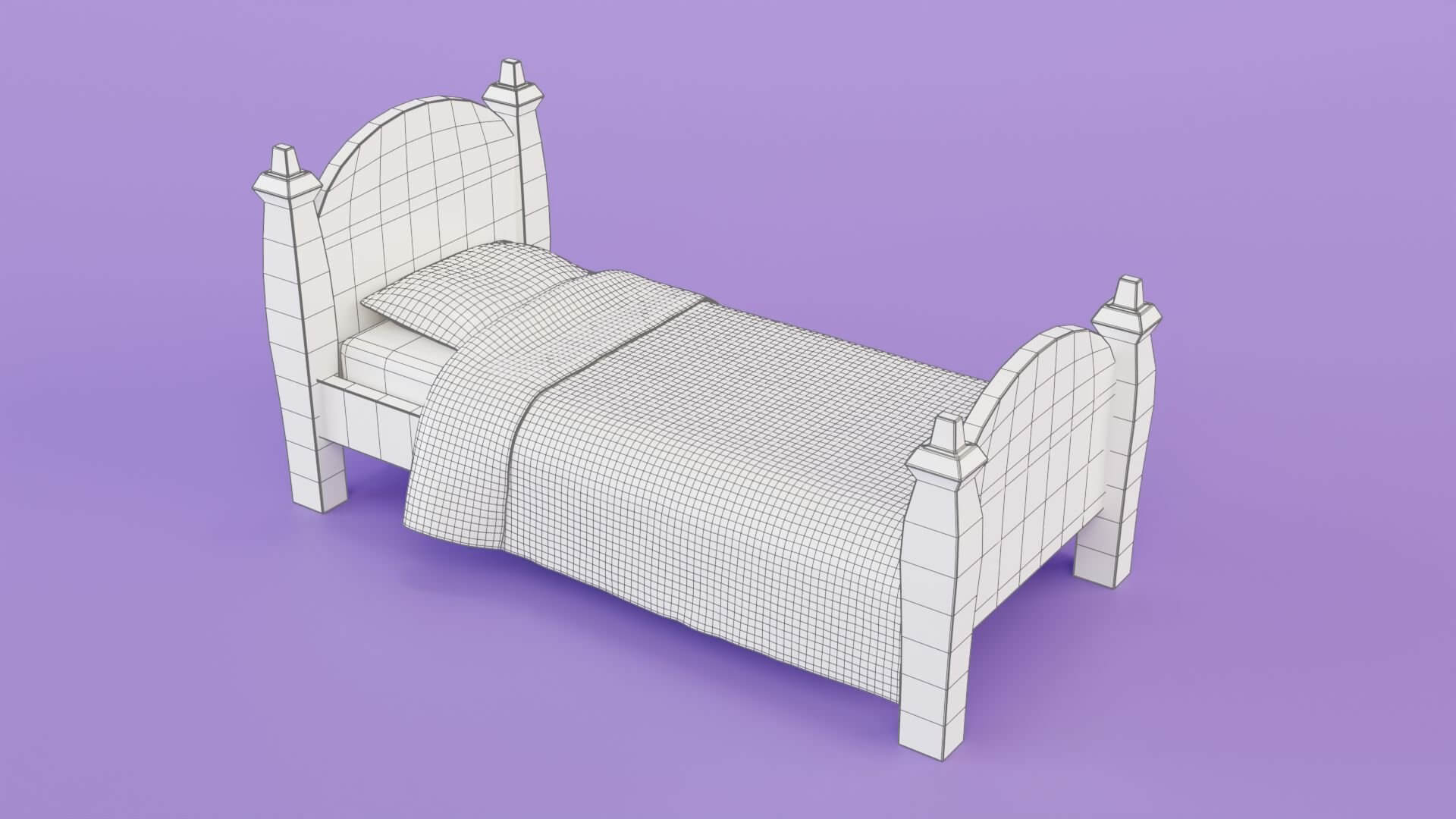Stylized Bed - 3D Model by GeneGrad