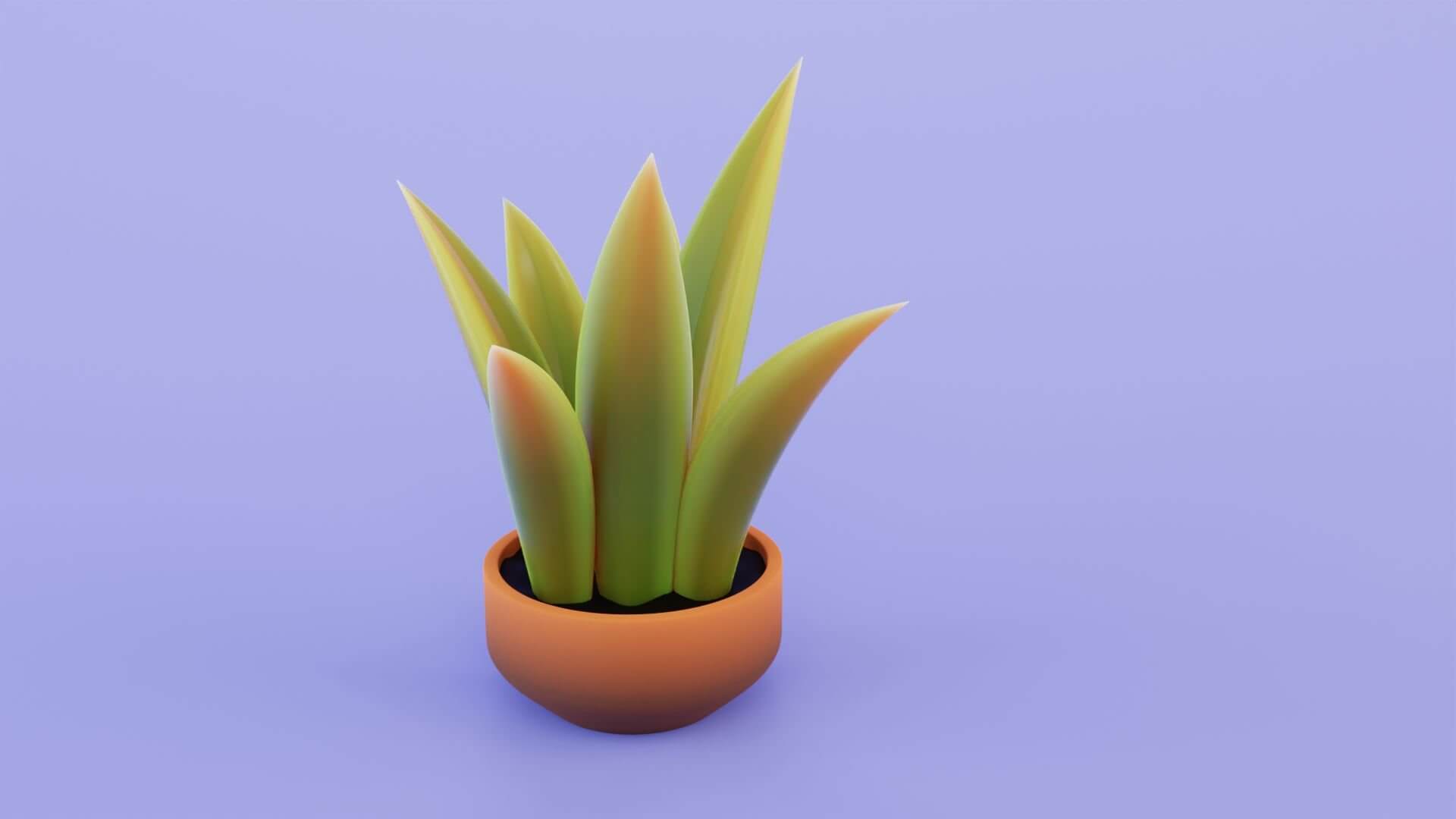 Stylized Potted Plant - Free 3D Model by GeneGrad