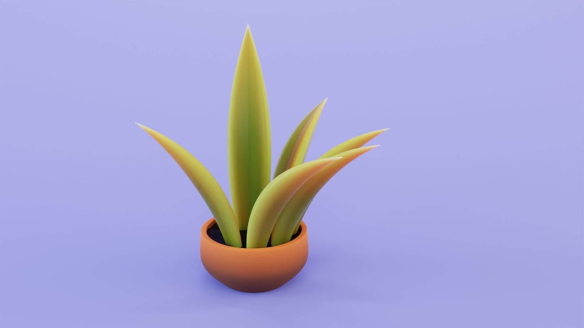Stylized Potted Plant - Free 3D Model by GeneGrad