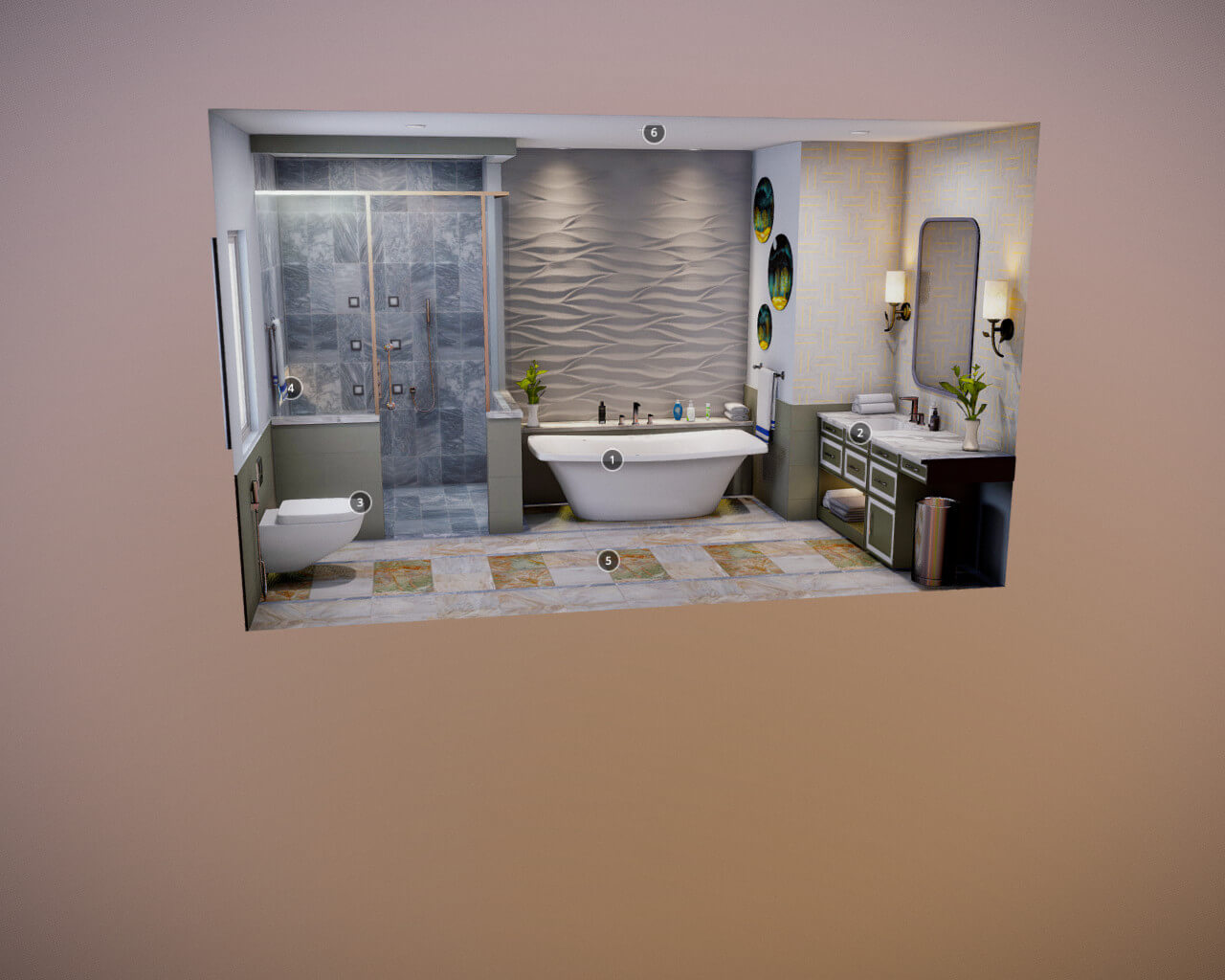 Bathroom Interior 2 - 3D Model by generalp