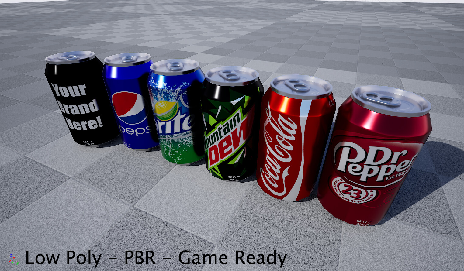 Soda Can - Low Poly - PBR - Game Ready 3D Model by GenghisChron