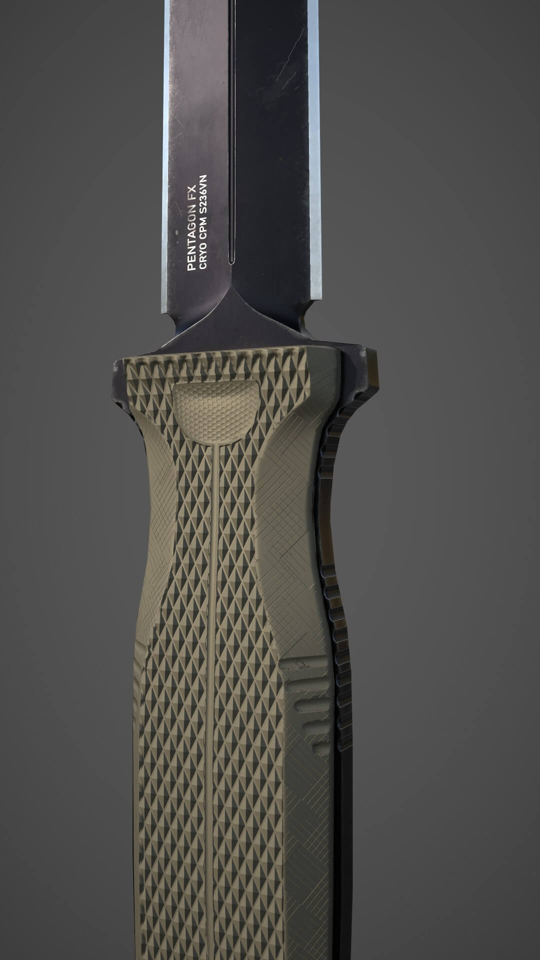Sog Pentagon Tactical Knife - Low Poly Game Asset 3D Model by GenghisChron