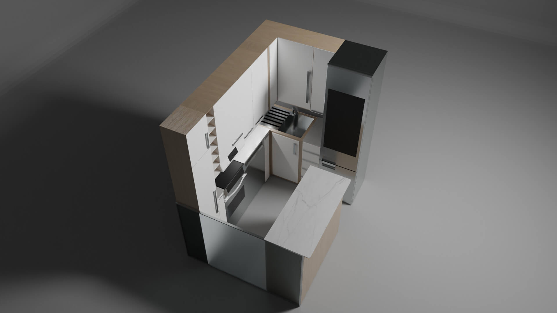 Small and Simple Kitchen - 3D Model by Geometry