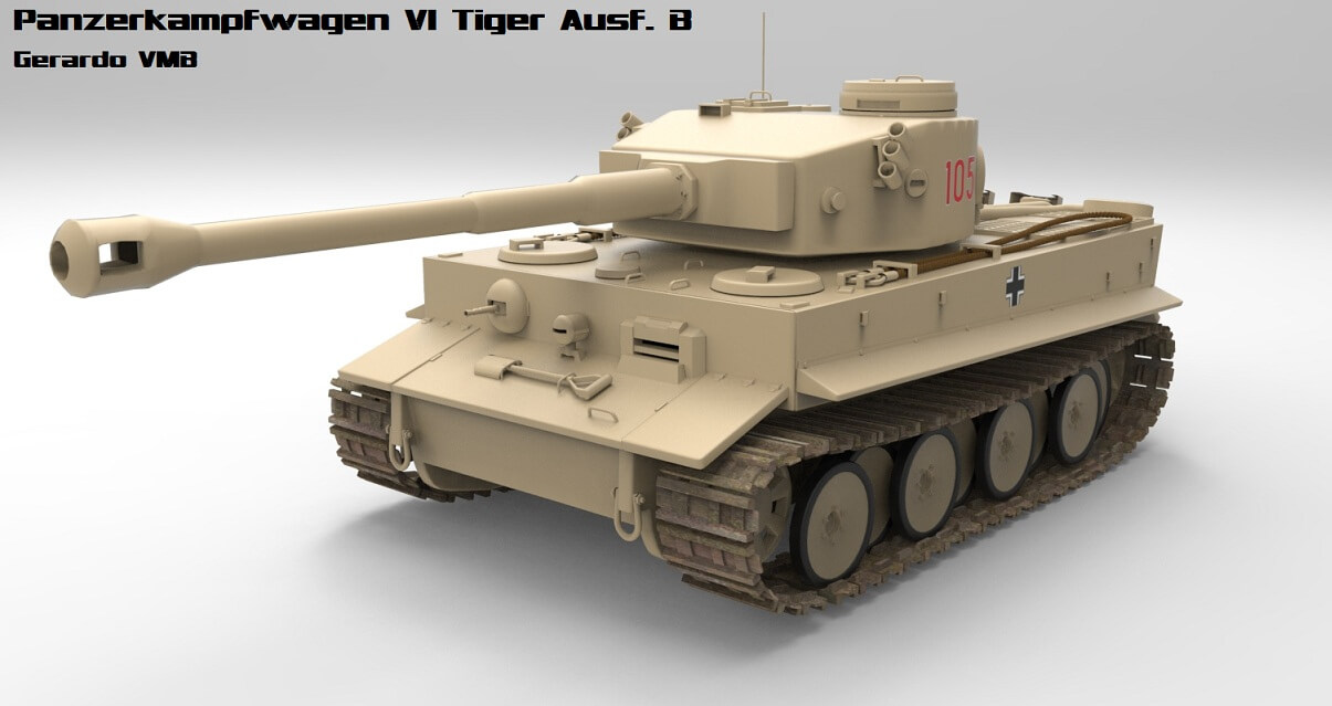Panzerkampfwagen Tiger Aus. E 3D Render, Digital Art by gerardo