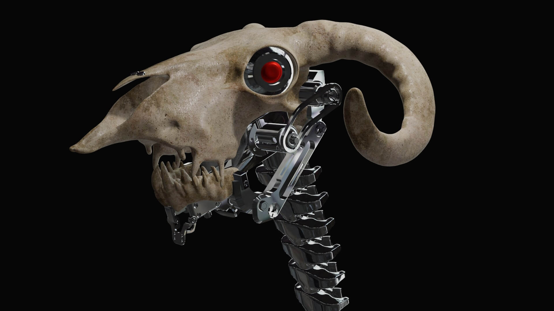 Robotic Metal Cabra 3D Render, Digital Art by gerardo