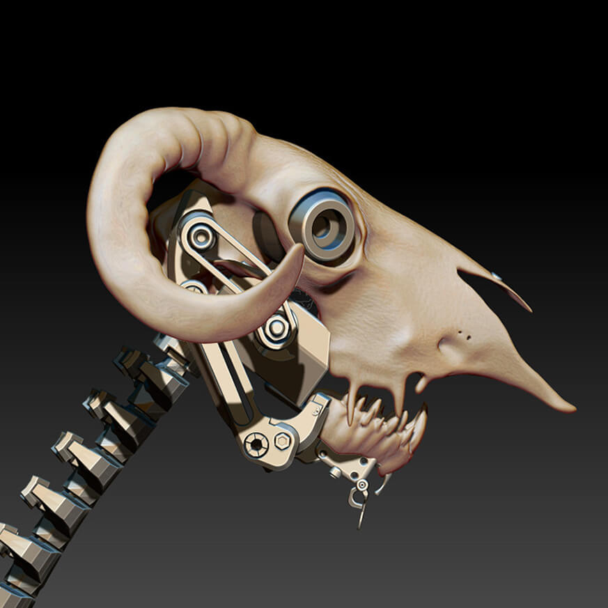 Robotic Metal Cabra 3D Render | RenderHub Gallery