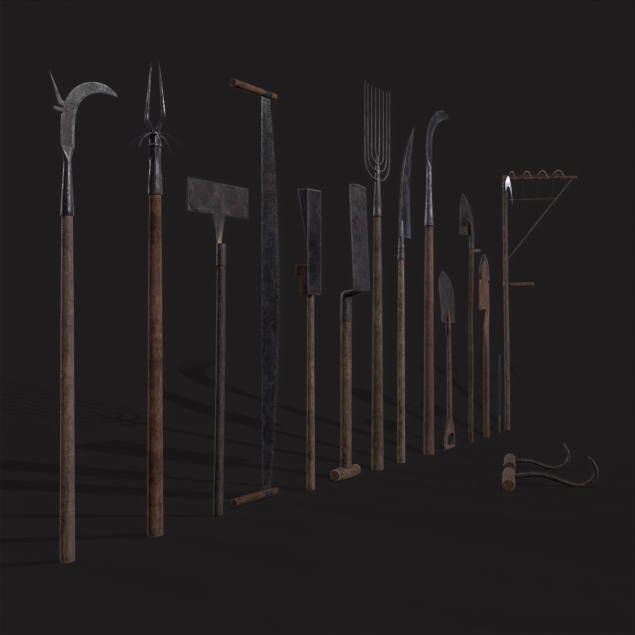 15 Medieval Farmers Tools Pack - 3D Model by Get Dead Entertainment