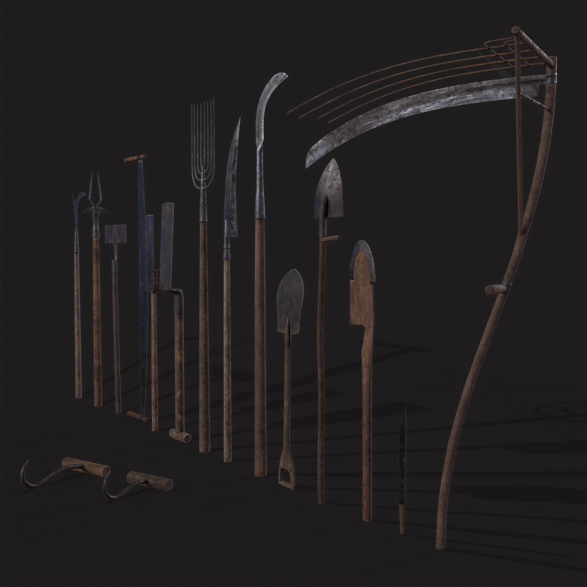 15 Medieval Farmers Tools Pack - 3D Model by Get Dead Entertainment