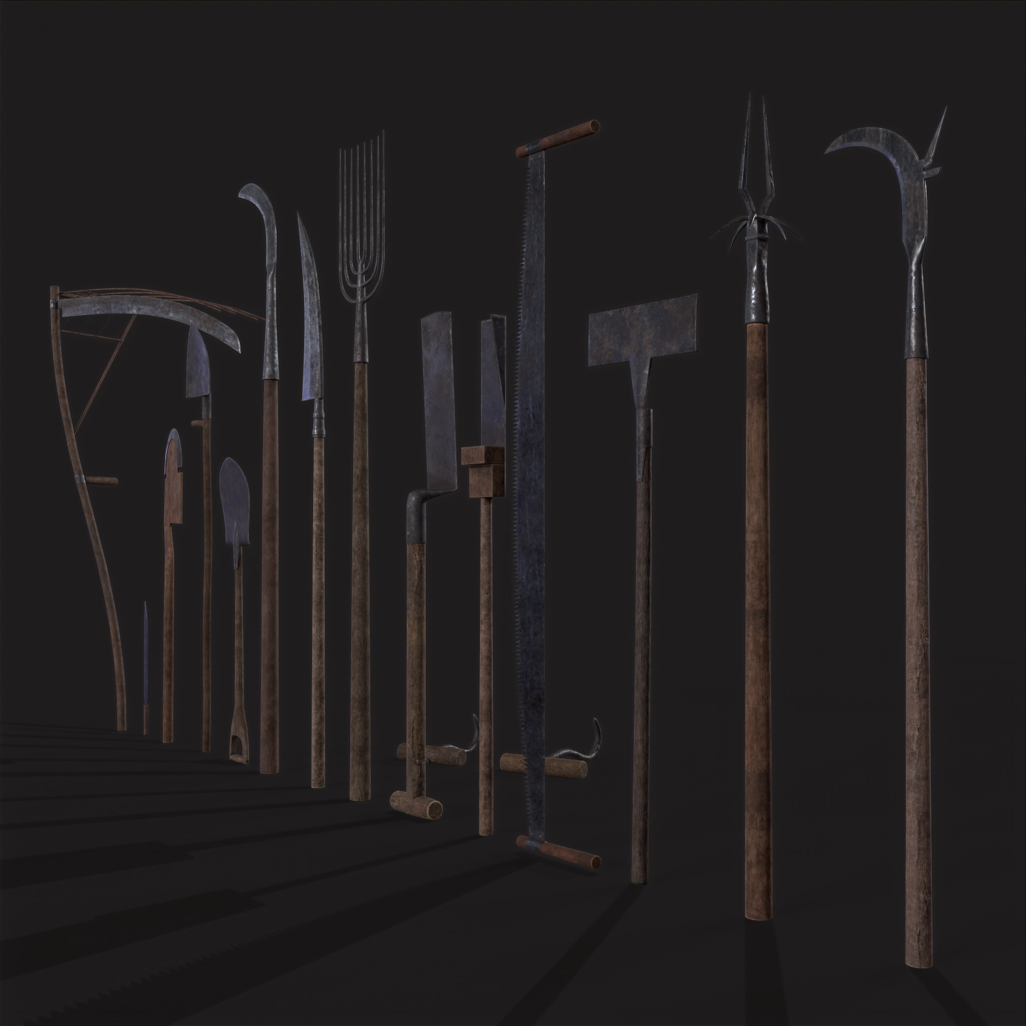 15 Medieval Farmers Tools Pack - 3D Model by Get Dead Entertainment