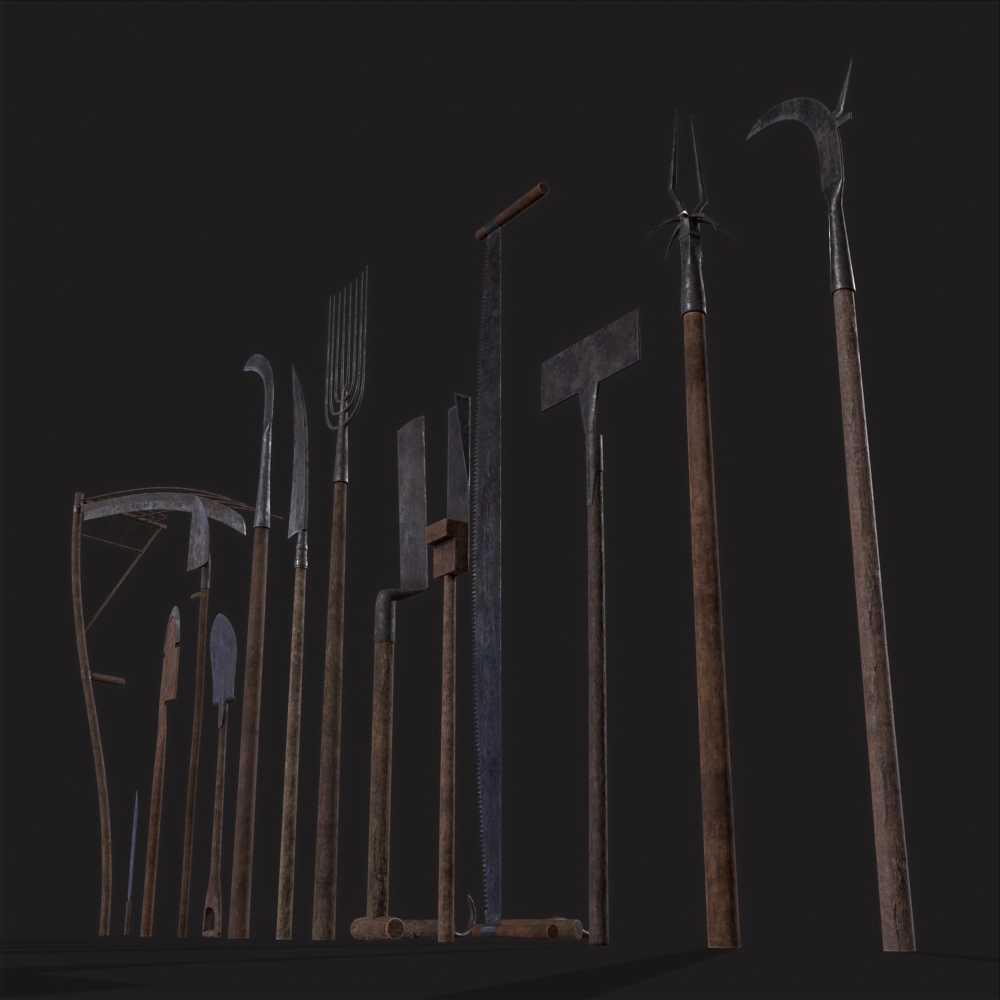 15 Medieval Farmers Tools Pack - 3D Model by Get Dead Entertainment