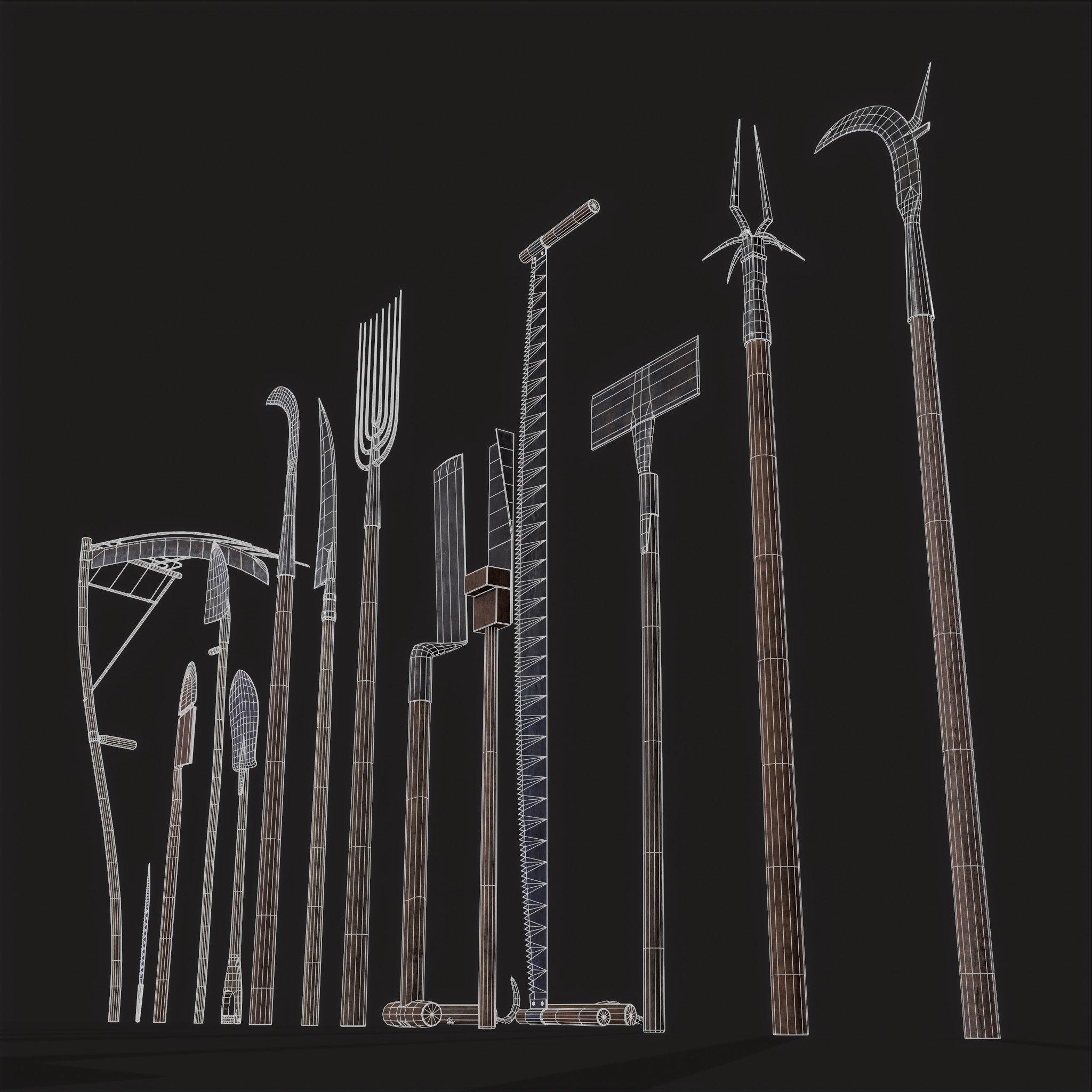 15 Medieval Farmers Tools Pack - 3D Model by Get Dead Entertainment