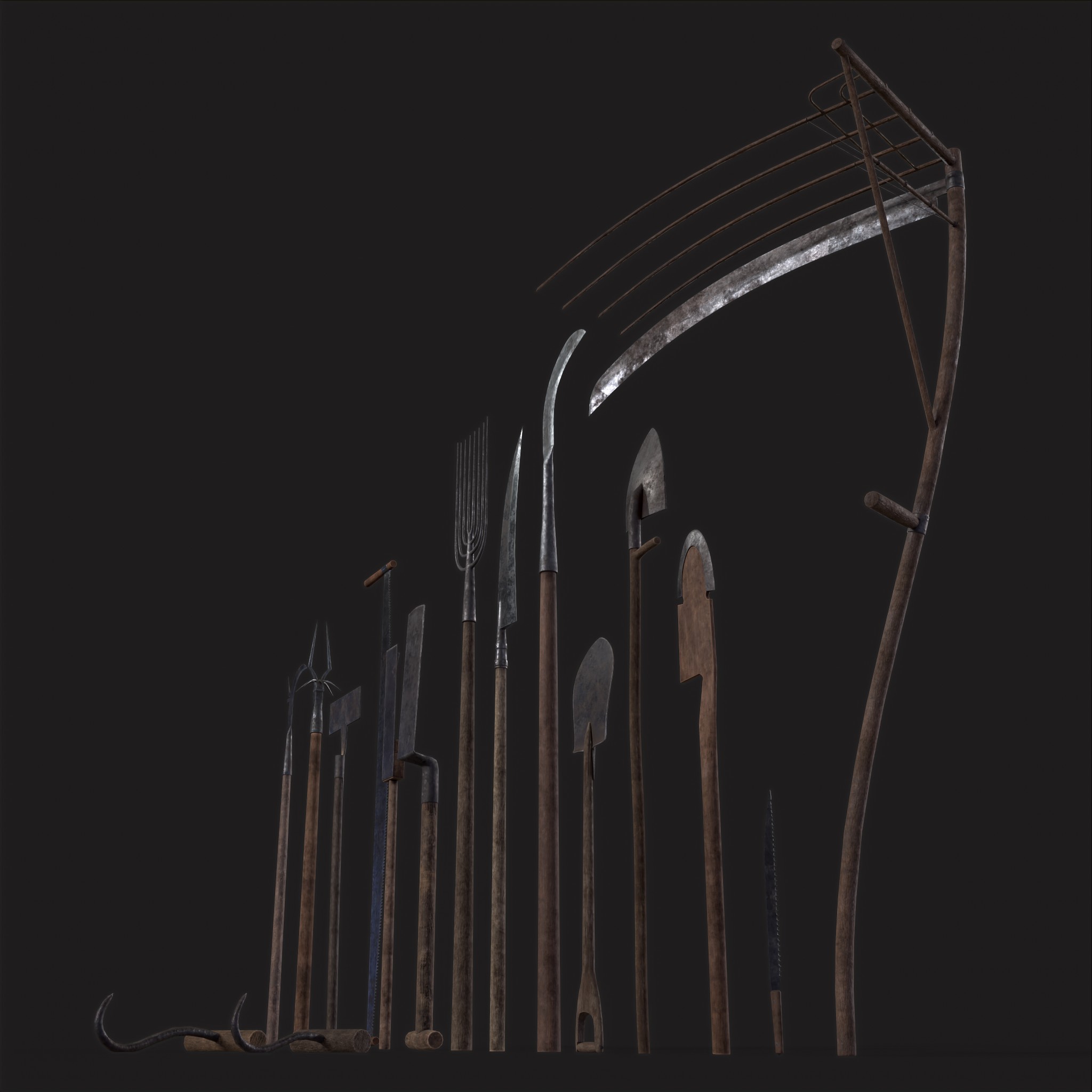 15 Medieval Farmers Tools Pack - 3D Model by Get Dead Entertainment