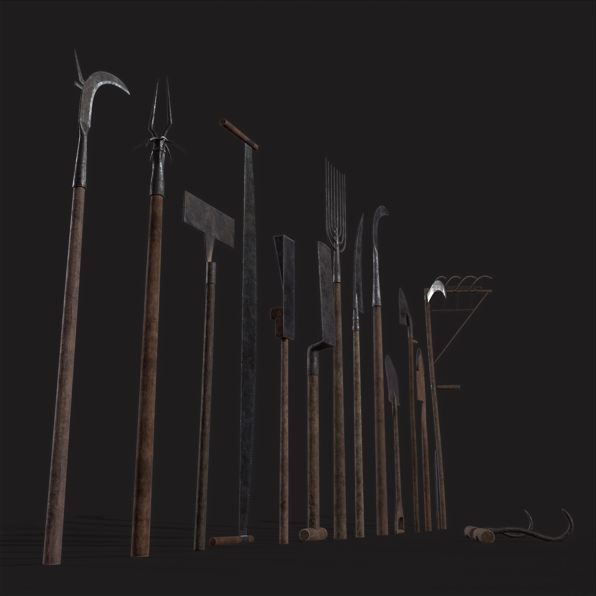 15 Medieval Farmers Tools Pack - 3D Model by Get Dead Entertainment