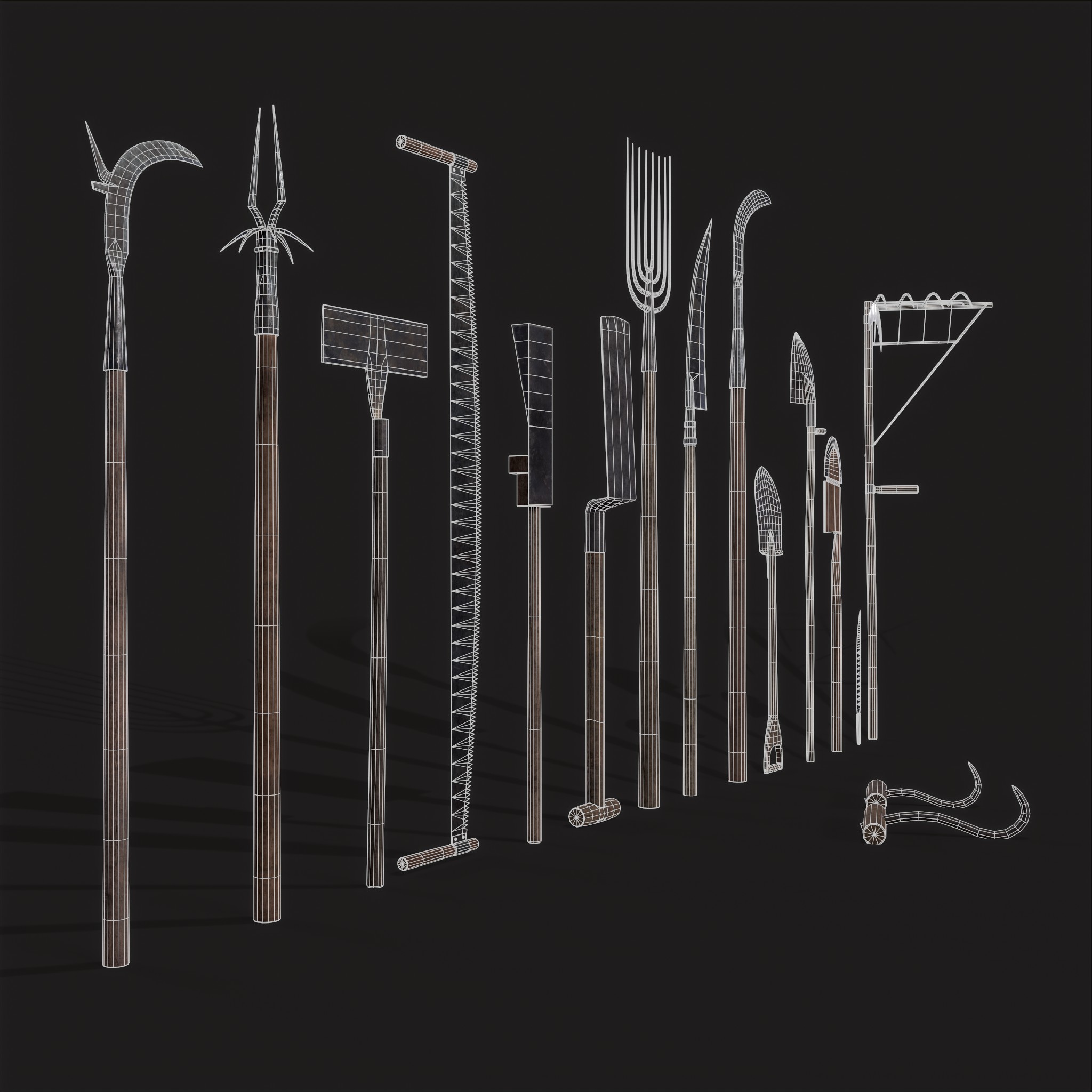 15 Medieval Farmers Tools Pack - 3D Model by Get Dead Entertainment