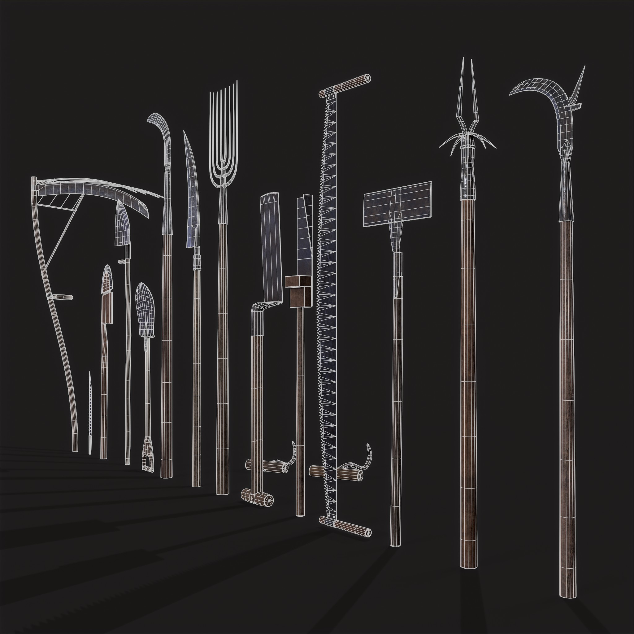 15 Medieval Farmers Tools Pack - 3D Model by Get Dead Entertainment