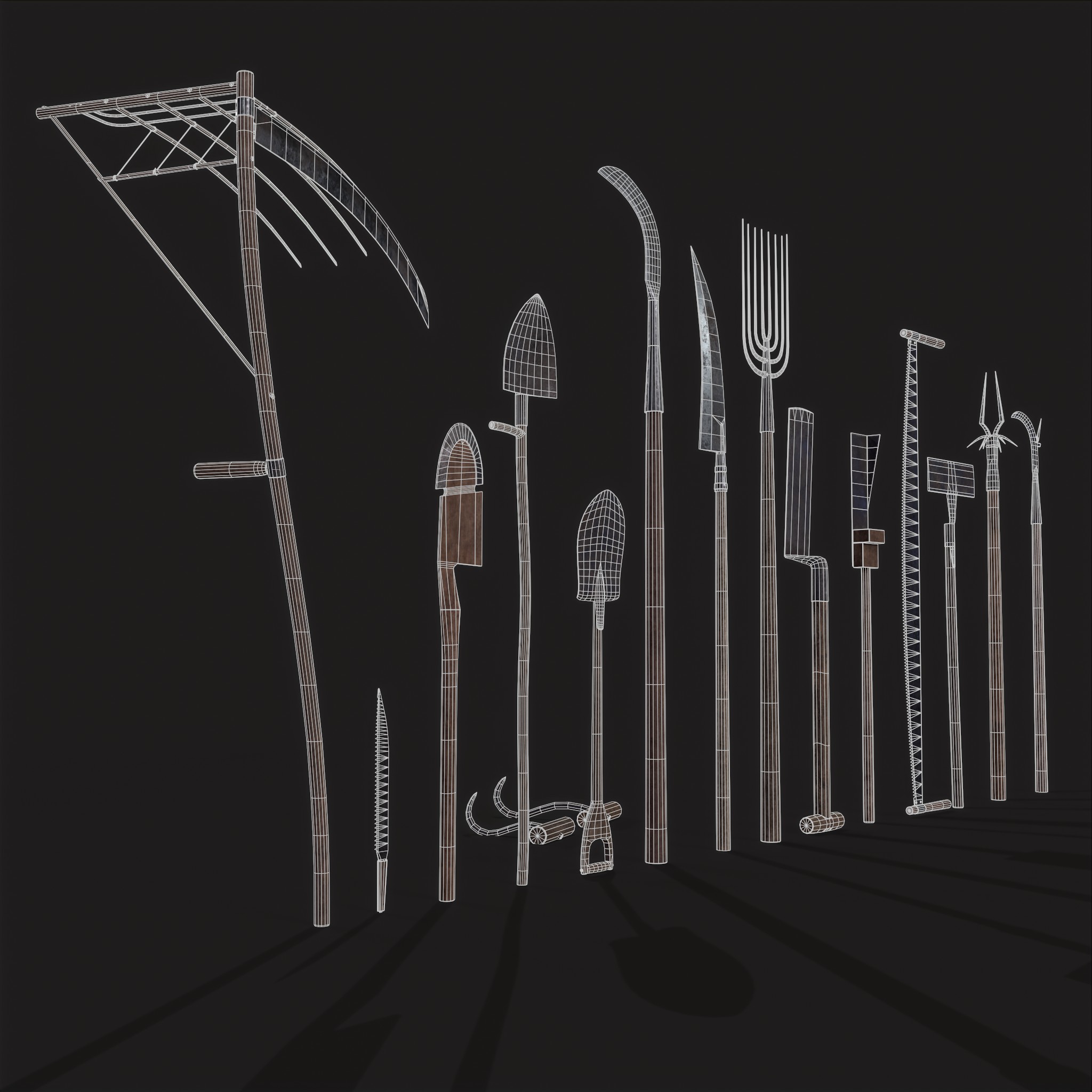 15 Medieval Farmers Tools Pack - 3D Model by Get Dead Entertainment