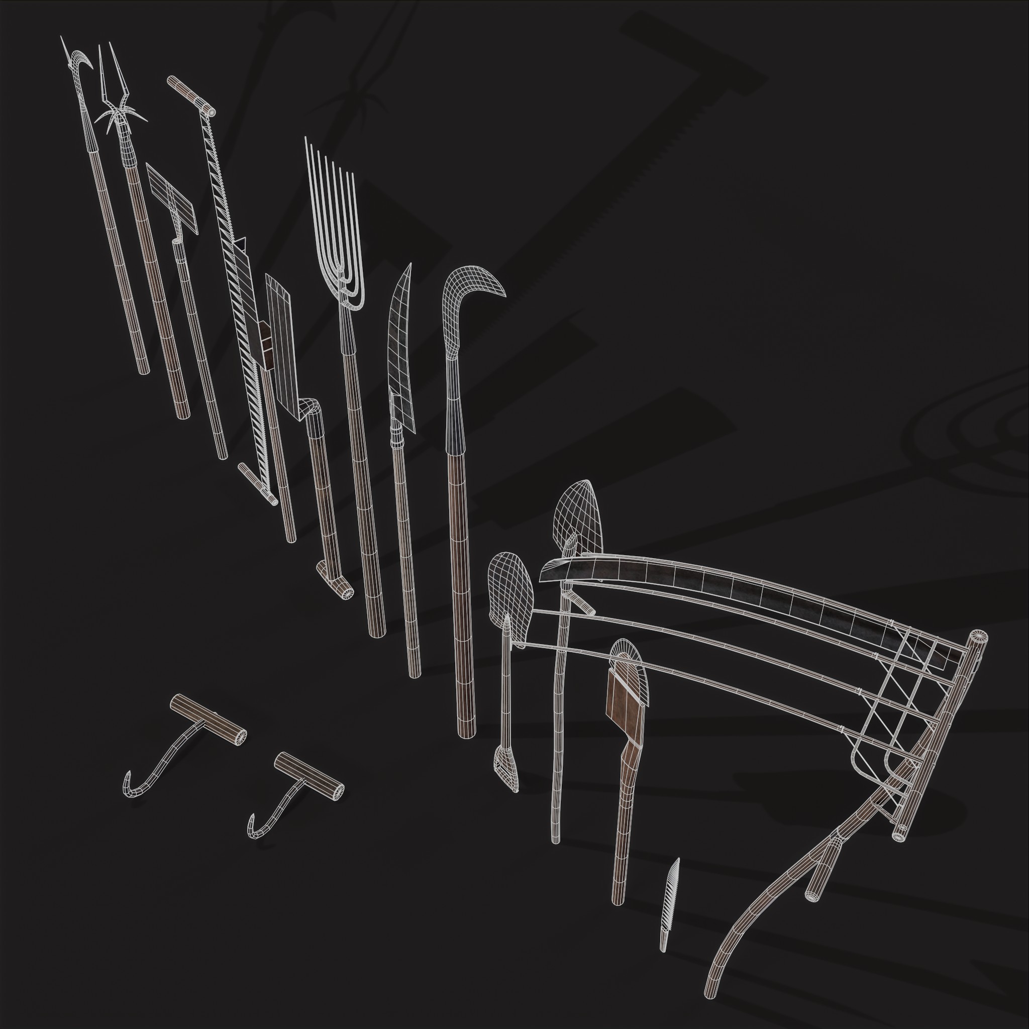 15 Medieval Farmers Tools Pack - 3D Model by Get Dead Entertainment