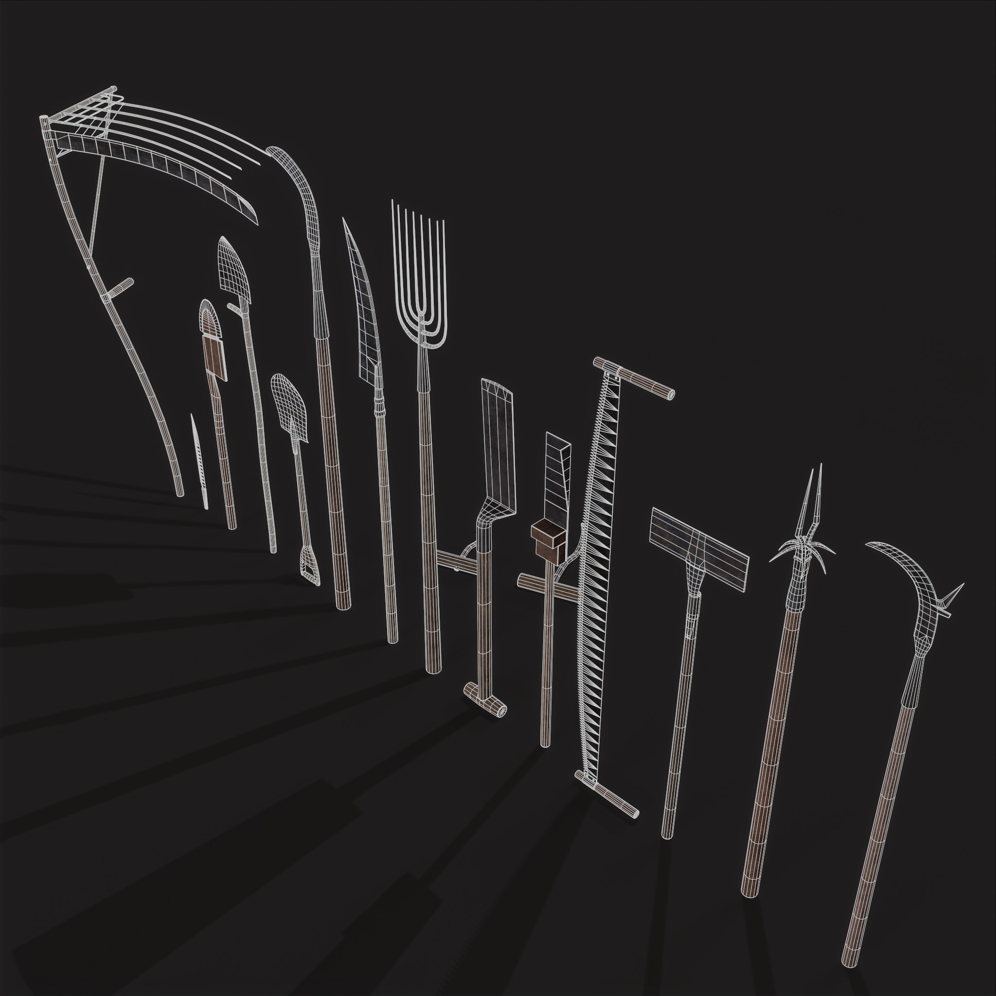 15 Medieval Farmers Tools Pack - 3D Model by Get Dead Entertainment